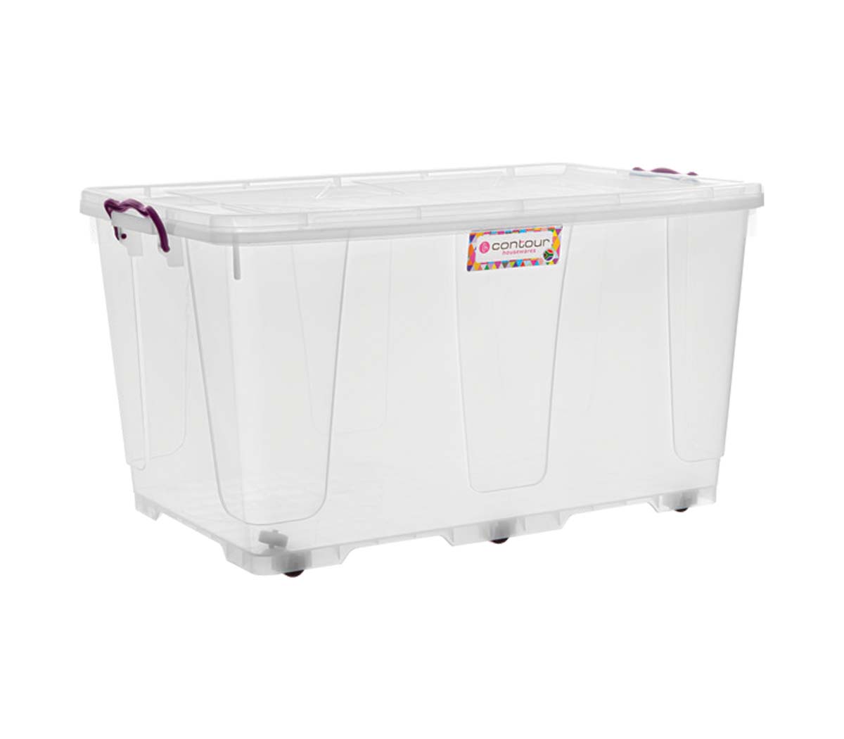 Clear Clip & Lock Storage Box with Wheels - 80L - Mambos Online Store