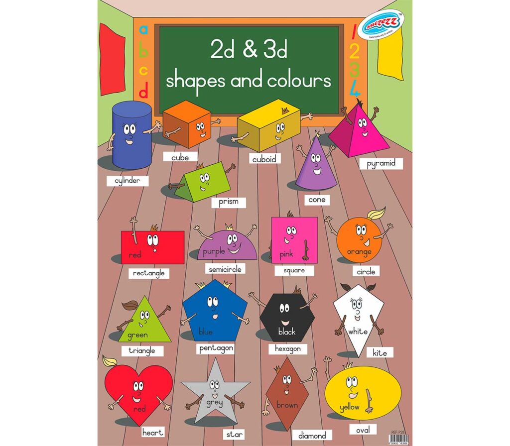 Shapes & Colours 2D And 3D Poster - Mambos Online Store