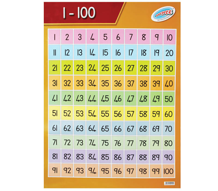 Numbers 1-100 Poster - Mambo's Storage & Home