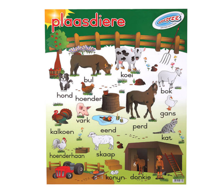 Plaasdiere Muurkaart - Mambos Online Store