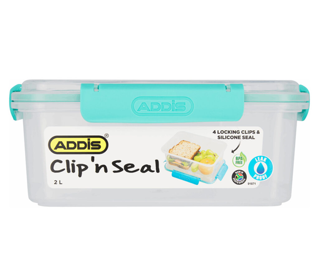 Addis Clip n Seal 2L Rect. lunch box - Mambos Online Store
