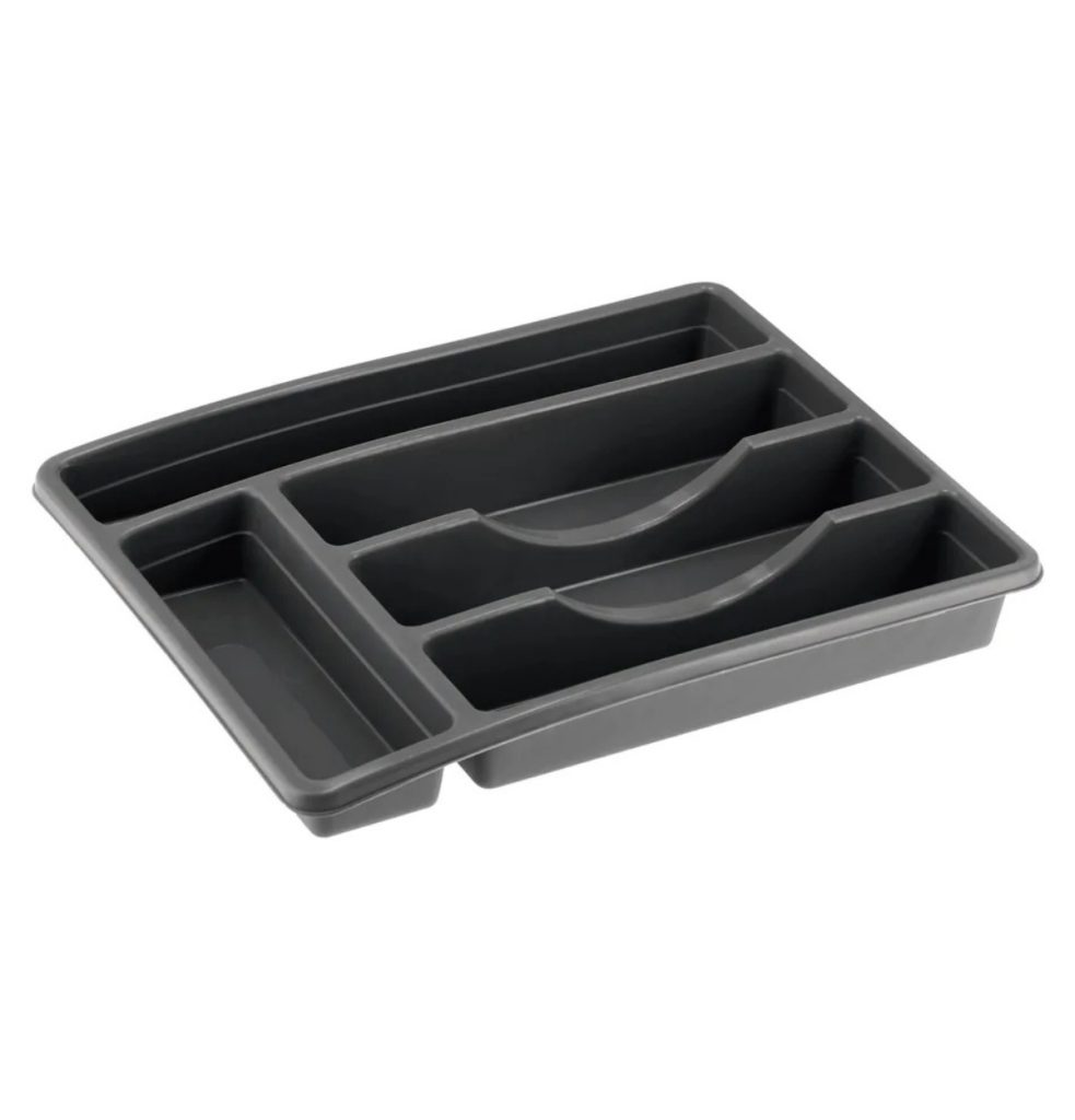 Drawer Organiser Cutlery Tray -Dark Grey - Mambos Online Store
